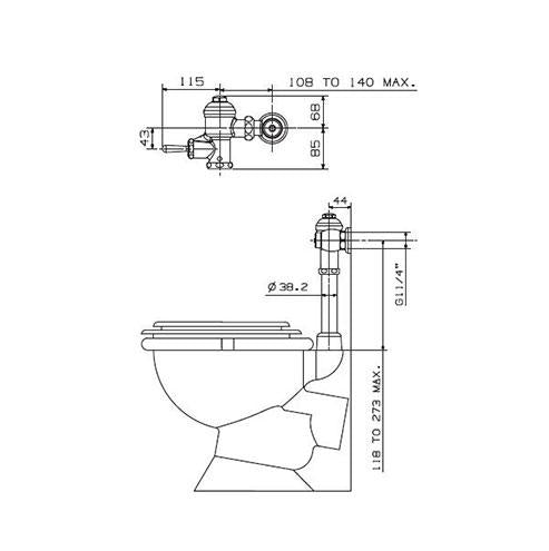 Cobra Standard Flushmaster for Toilet, Top Entry Installation FM1-210 ...